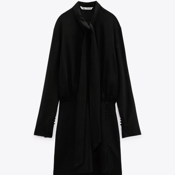 Zara | Dresses | Nwt Zara Tied Mini Dress Black Ref 4437265 L | Poshmark